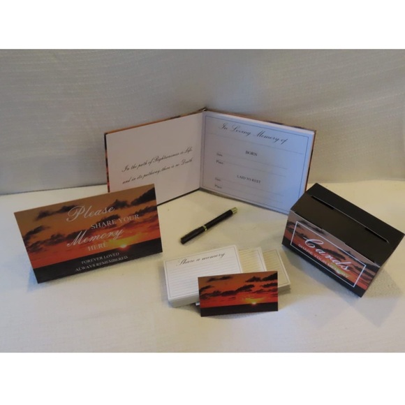 Other | New Funeral Guest Book Celebration Of Life Memory Cards With ...